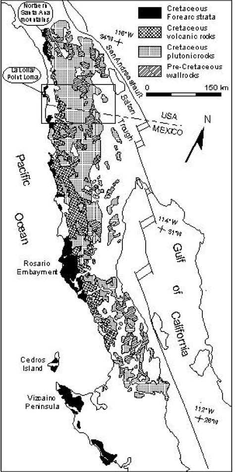 Generalized Geologic Map Of The Peninsular Ranges Batholith Prb