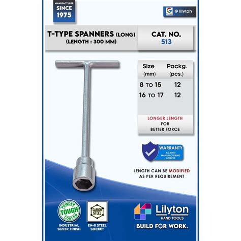 T Box Spanner Long 300mm At ₹ 50 Piece T Spanner In New Delhi Id