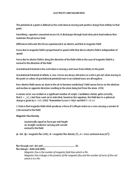 A2 Physics Notes Pdf Magnetic Field Electricity A2 Physics Notes Pdf Magnetic Field Electricity
