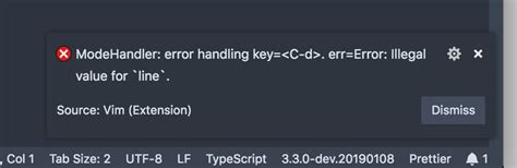 Ctrl D At End Of File Shows Error Issue VSCodeVim Vim GitHub