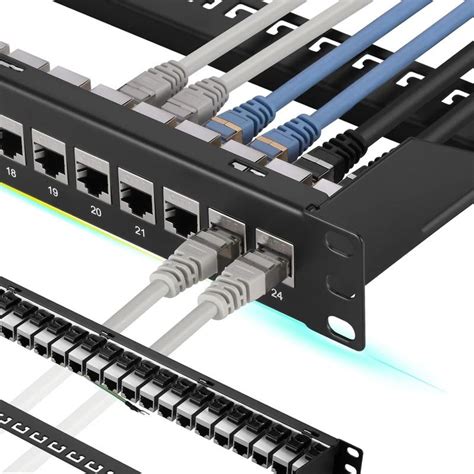 Rapink Patch Panel 24 Port Cat7 With Inline Keystone 10g Support Tiktok Shop
