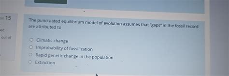 Solved The Punctuated Equilibrium Model Of Evolution Assumes
