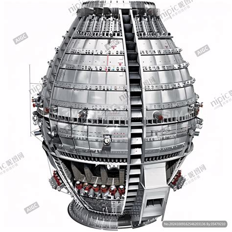 Ai创作图聚变堆堆芯模型 核反应堆压力容器模型 核聚变模型 10兆瓦试验堆模型 球形结构塔楼 矩形盾构机模型 球状建筑物 反应堆中微子实验模型 核聚变堆堆芯 反应堆模型 球状建筑体 核聚变装置