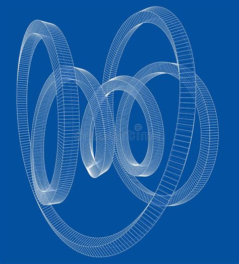 Torus Outline Vector Rendering Of 3d Stock Vector Illustration Of