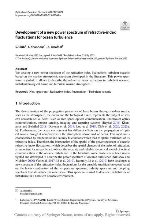 Development Of A New Power Spectrum Of Refractive Index Fluctuations For Ocean Turbulence