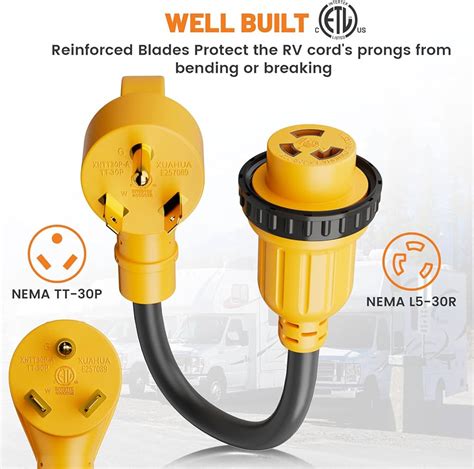 L5 30r Adapter 30 Amp Rv Adapter Cord Tt 30p To L5 30r Locking