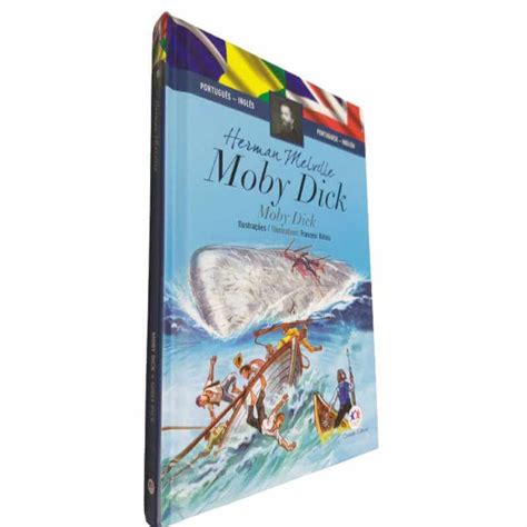 Livro Físico Ilustrado Bilíngue Inglês Português Moby Dick Herman