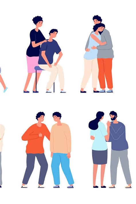People Comforting Man Support Comforted Shoulder Hugs Or E