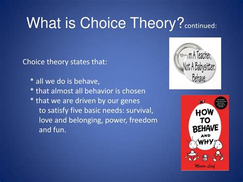 Ppt William Glasser And His Choice Theory Powerpoint Presentation