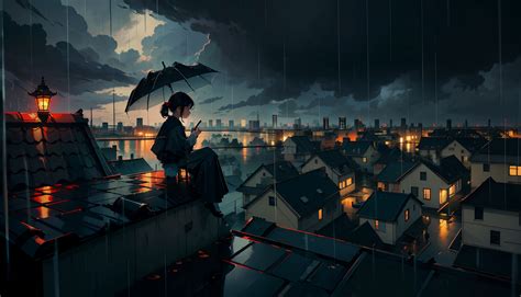 Anime Girl Disconnected To City Wallpaper Hd Artist 4k Wallpapers