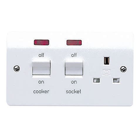 Mk 45a Double Pole Cooker Switch And Socket With Comes With 13 A Switch Socket Departments