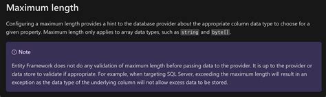 C Maxlength Data Annotation Ef Core Stack Overflow