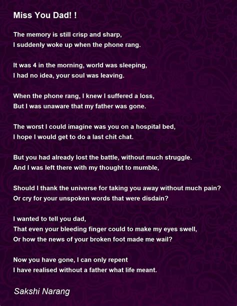 Short Poem About Missing Dad