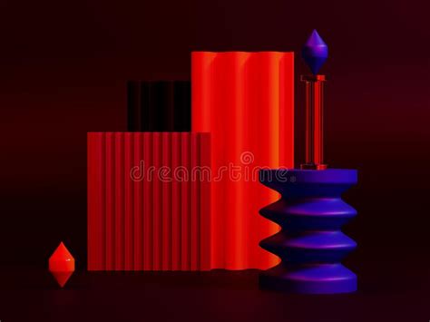 Geometric Composition Of Different Objects 3d Rendering Stock Illustration Illustration Of