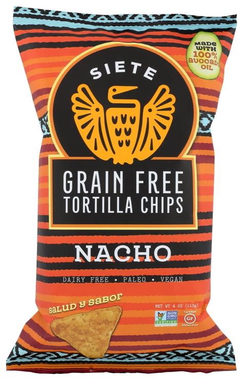 Siete Grain Free Nacho Tortilla Chips Dairy Free And Non Gmo Tangy