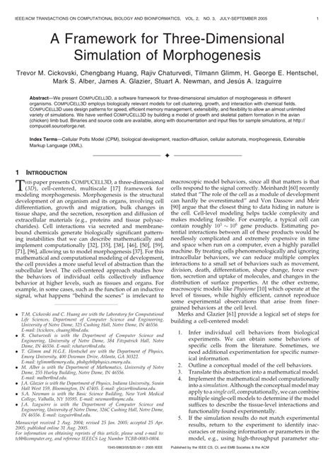 pdf a framework for three dimensional simulation of morphogenesis