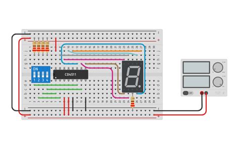 Circuit Design Rangkaian 7 Segment Decoder Tinkercad