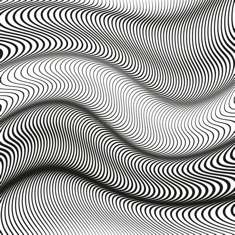 Flowing Curved Pattern Abstract Vector Waves Dynamic Optical Shape Black Artistic Texture