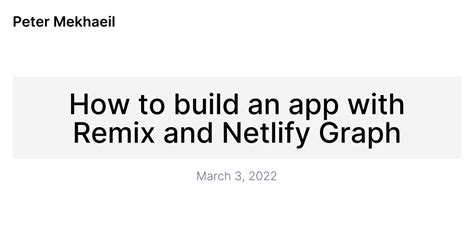 How To Build An App With Remix And Netlify Graph