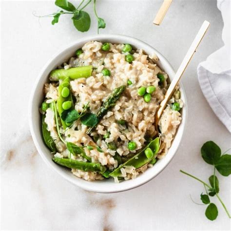 Spring Vegetable Instant Pot Brown Rice Risotto Lively Table