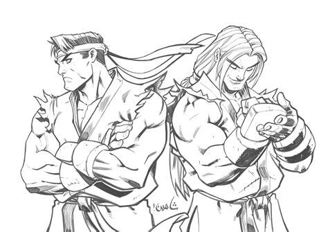 Ryu And Ken Coloring Pages Livrinho Colorirgiz Cera Personalizado