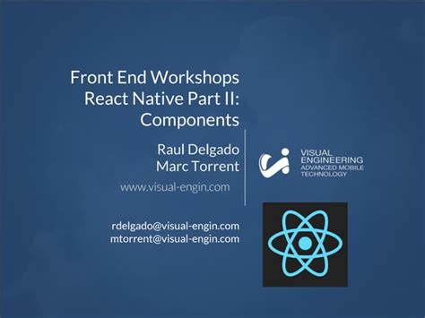 Workshop 25 React Native Components Ppt
