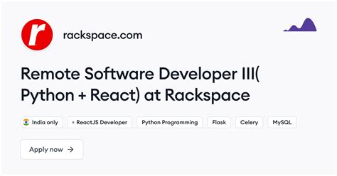 Remote Software Developer Iii Python React Job At Rackspace Himalayas