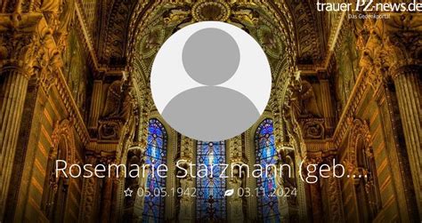 Trauern Sie Um Rosemarie Starzmann Geb Strohecker Pforzheimer Zeitung