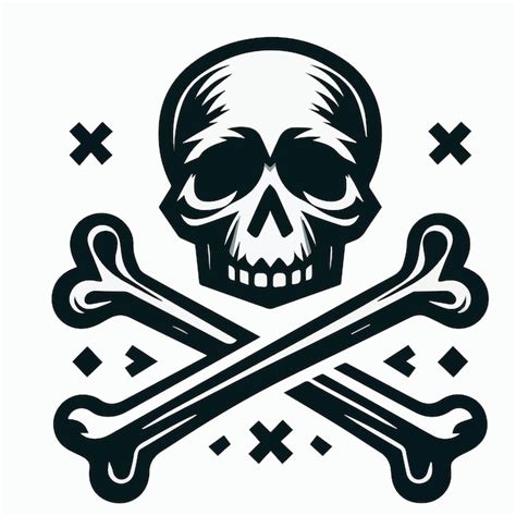 Skull In Vintage Stule Vintage Human Skull Concept Crossing Bones Skull