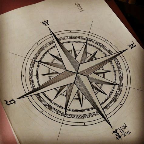 Mandala Compass Tattoo Pattern