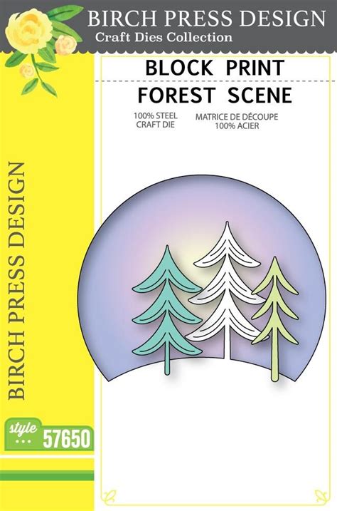 Birch Press Design 57650 Block Print Forest Scene Craft Die