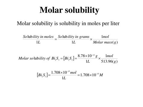 how to calculate molar solubility