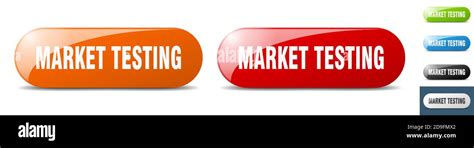 Market Testing Button Sign Key Push Button Set Stock Vector Image