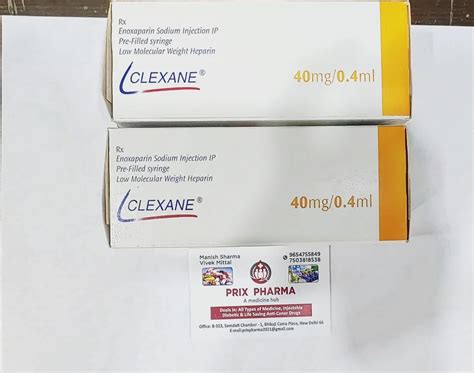 Clexane 40 Mg Injection At Rs 240piece Clexane Enoxaparin Injection