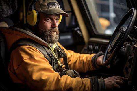 Premium Photo Grader Operator Adjusting Controls For Precise Leveling Premium Photo Grader Operator Adjusting Controls For Precise Leveling