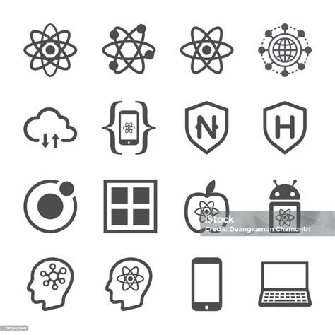 React Native Stock Illustration Download Image Now Abstract Atom Badge Istock