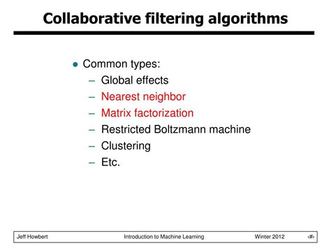 Ppt Collaborative Filtering Nearest Neighbor Approach Powerpoint