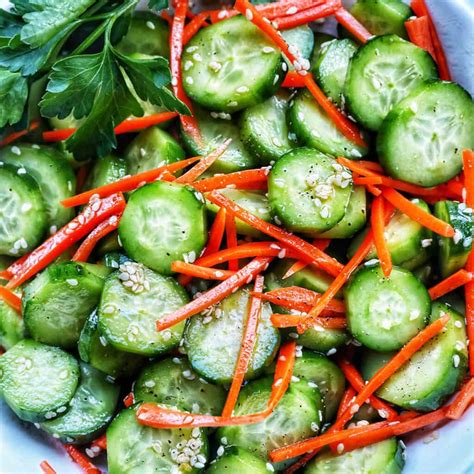 Asian Carrot Cucumber Salad Urban Bliss Life