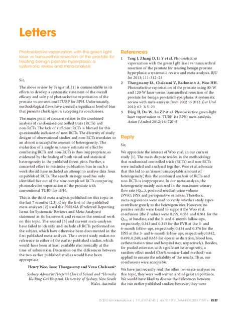 Pdf Photoselective Vaporization With The Green Light Laser Vs