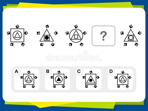 Practice Questions Worksheet For Education And Iq Test Stock Vector