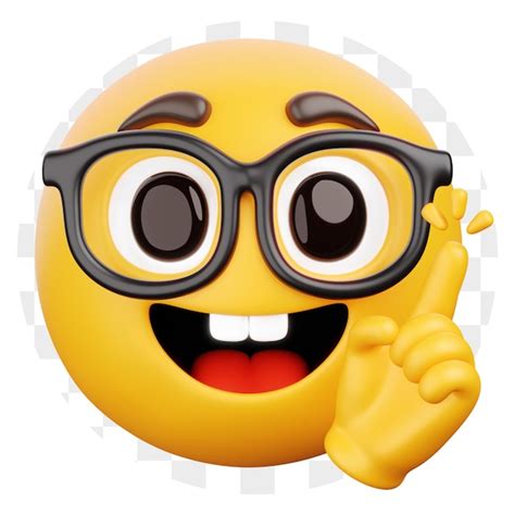 Smart Emoji With Glasses Thinking Of An Idea Premium Psd