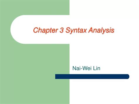 PPT Chapter Syntax Analysis PowerPoint Presentation Free Download ID