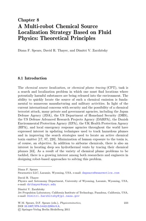 pdf a multi robot chemical source localization strategy based on