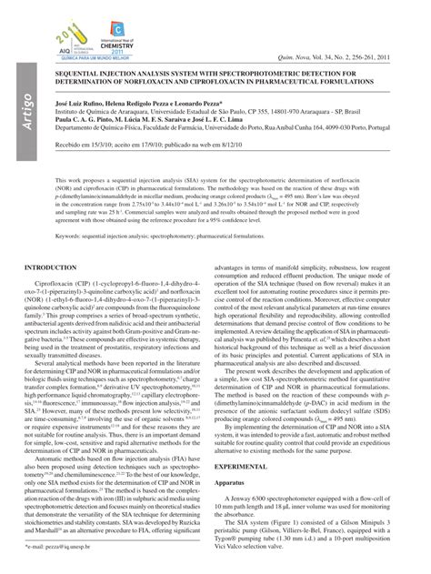 Pdf Sequential Injection Analysis System With Spectrophotometric