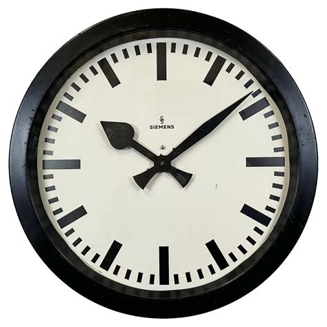 Blue Industrial Factory Wall Clock From Siemens 1960s For Sale At 1stdibs