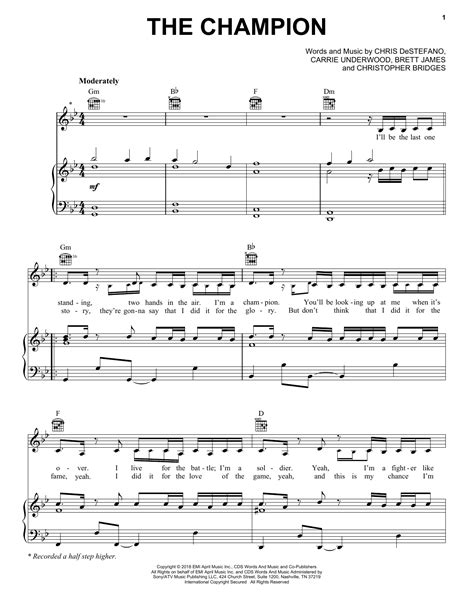 Carrie Underwood The Champion Sheet Music