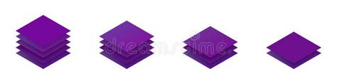 Layer Stack Illustration Two Three Four And Five Layers Stock Vector