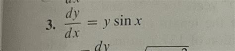 Solved Dydxysinx