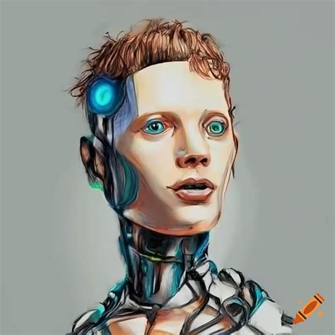 Male Humanoid Robot Drawing Geometric Masterpieces On Craiyon