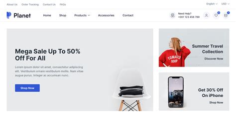 Planet Tailwind E Commerce Template Tailgrids